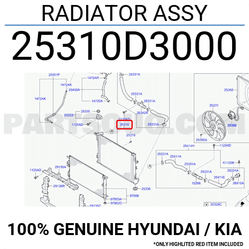 RADIATOR ASSY 25310D3000 | Hyundai / KIA Parts | PartSouq
