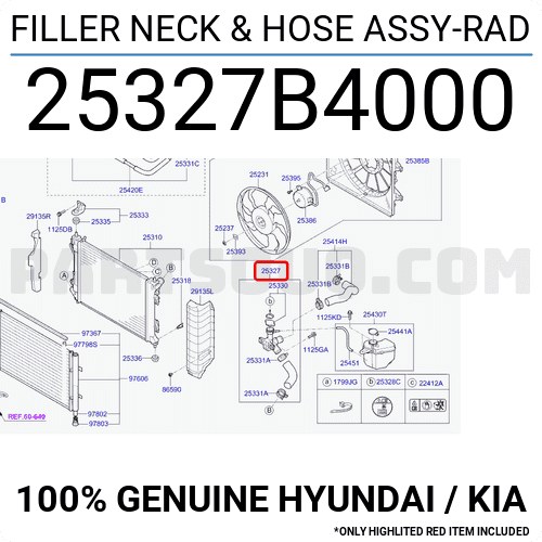 FILLER NECK & HOSE ASSY-RAD 25327B4000 | Hyundai / KIA Parts | PartSouq