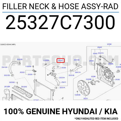 FILLER NECK & HOSE ASSY-RAD 25327C7300 | Hyundai / KIA Parts | PartSouq
