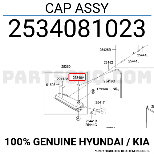 CAP ASSY 2534081023 | Hyundai / KIA Parts | PartSouq
