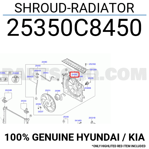 SHROUD-RADIATOR 25350C8450 | Hyundai / KIA Parts | PartSouq