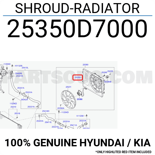 SHROUD-RADIATOR 25350D7000 | Hyundai / KIA Parts | PartSouq