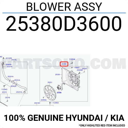 BLOWER ASSY 25380D3600 | Hyundai / KIA Parts | PartSouq