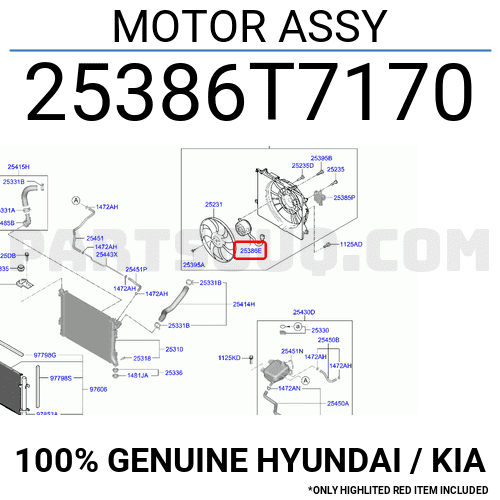 MOTOR ASSY 25386T7170 | Hyundai / KIA Parts | PartSouq