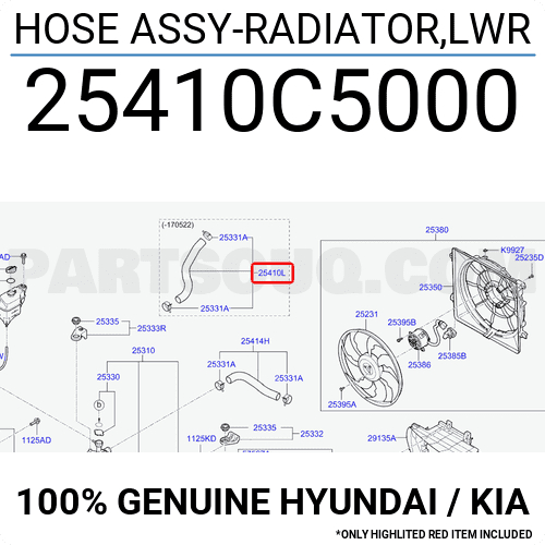 HOSE ASSY-RADIATOR,LWR 25410C5000 | Hyundai / KIA Parts | PartSouq
