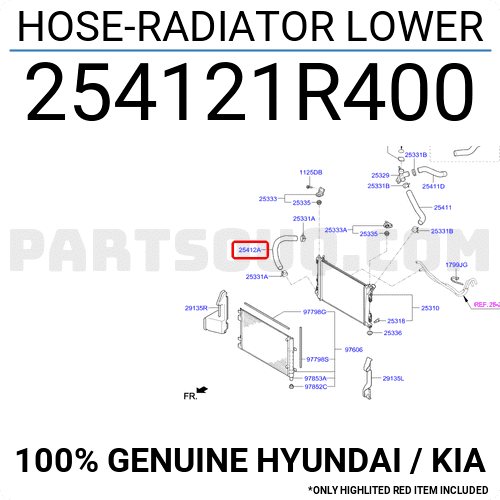 HOSE-RADIATOR LOWER 254121R400 | Hyundai / KIA Parts | PartSouq
