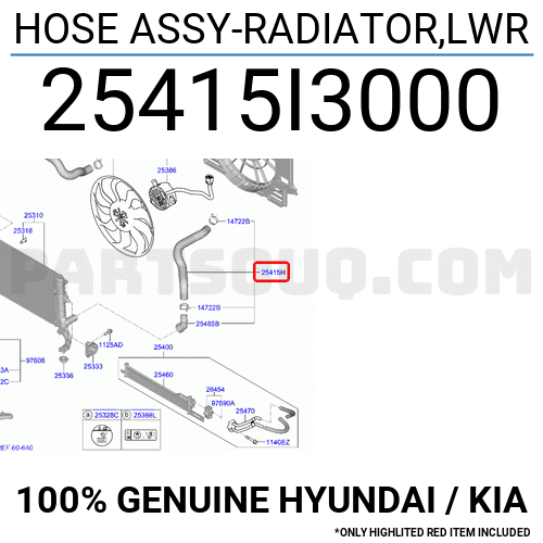 HOSE ASSY-RADIATOR,LWR 25415I3000 | Hyundai / KIA Parts | PartSouq
