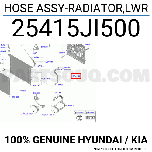 HOSE ASSY-RADIATOR,LWR 25415JI500 | Hyundai / KIA Parts | PartSouq