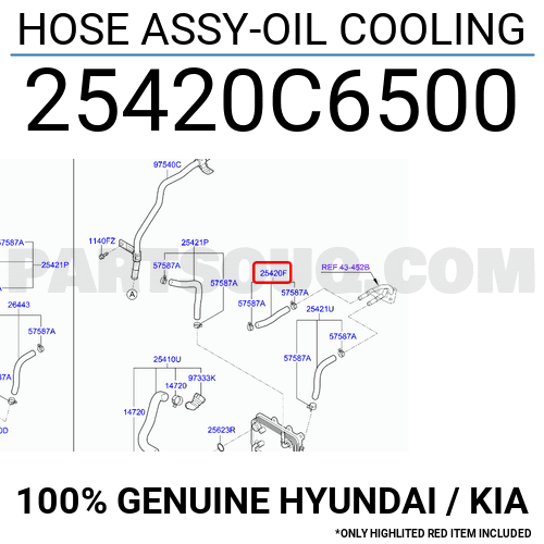 HOSE ASSY-OIL COOLING 25420C6500 | Hyundai / KIA Parts | PartSouq