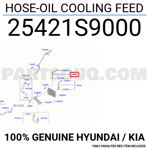 HOSE-OIL COOLING FEED 25421S9000 | Hyundai / KIA Parts | PartSouq