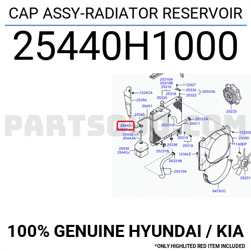 CAP ASSY-RADIATOR RESERVOIR 25440H1000 | Hyundai / KIA Parts | PartSouq