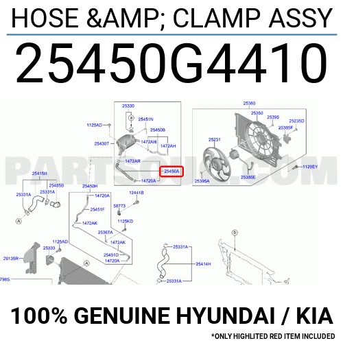HOSE & CLAMP ASSY 25450G4410 | Hyundai / KIA Parts | PartSouq