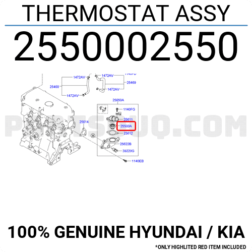 THERMOSTAT ASSY 2550002550 | Hyundai / KIA Parts | PartSouq