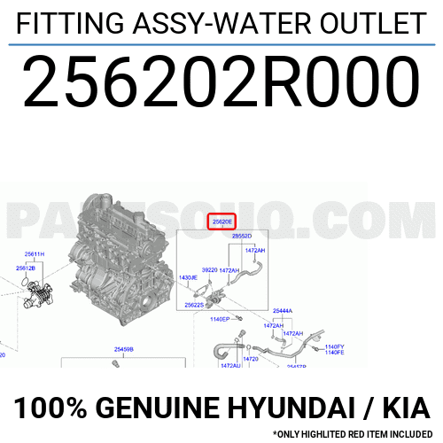 FITTING ASSY-WATER OUTLET 256202R000 | Hyundai / KIA Parts | PartSouq