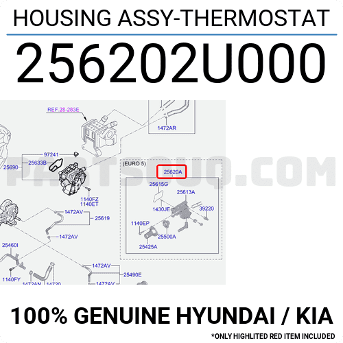 HOUSING ASSY-THERMOSTAT 256202U000 | Hyundai / KIA Parts | PartSouq