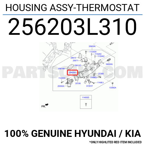 HOUSING ASSY-THERMOSTAT 256203L310 | Hyundai / KIA Parts | PartSouq