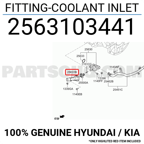 FITTING-COOLANT INLET 2563103441 | Hyundai / KIA Parts | PartSouq