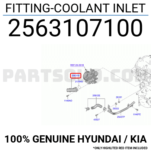 FITTING-COOLANT INLET 2563107100 | Hyundai / KIA Parts | PartSouq
