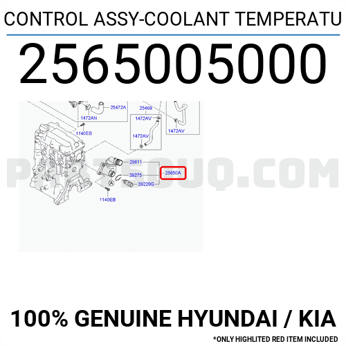CONTROL ASSY-COOLANT TEMPERATU 2565005000 | Hyundai / KIA Parts | PartSouq