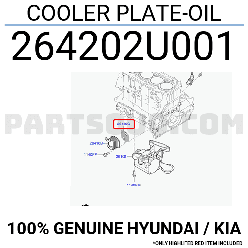 COOLER PLATE-OIL 264202U001 | Hyundai / KIA Parts | PartSouq