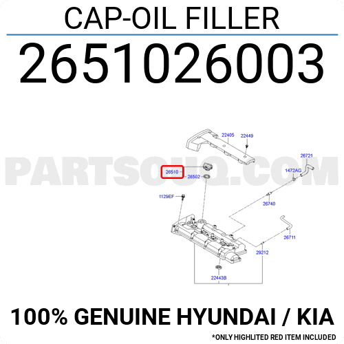CAP-OIL FILLER 2651026003 | Hyundai / KIA Parts | PartSouq