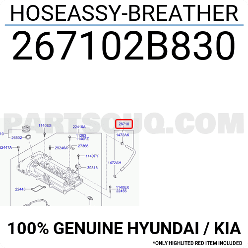 HOSEASSY-BREATHER 267102B830 | Hyundai / KIA Parts | PartSouq