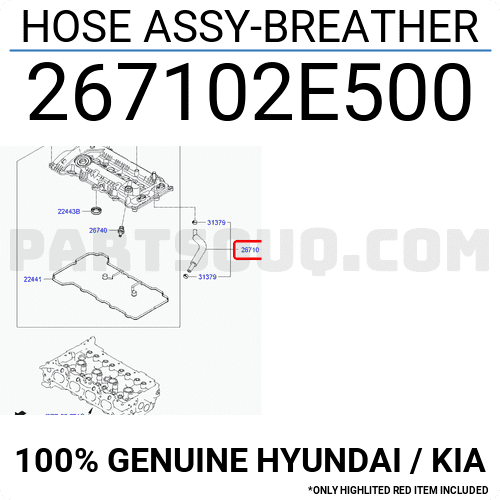 HOSE ASSY-BREATHER 267102E500 | Hyundai / KIA Parts | PartSouq