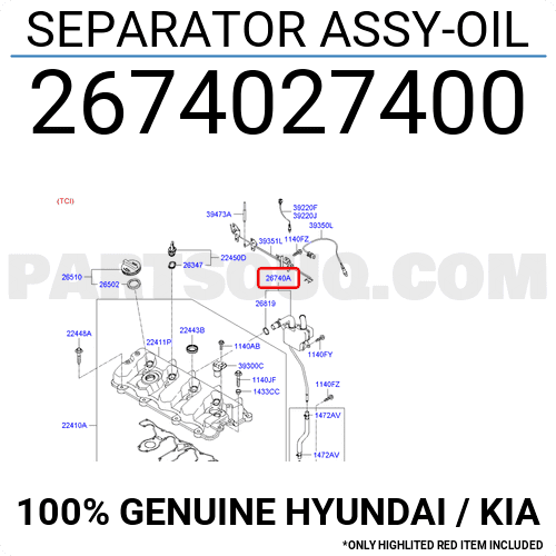 SEPARATOR ASSY-OIL 2674027400 | Hyundai / KIA Parts | PartSouq