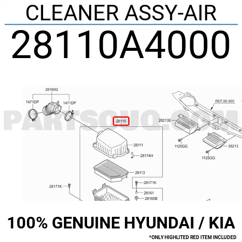 CLEANER ASSY-AIR 28110A4000 | Hyundai / KIA Parts | PartSouq