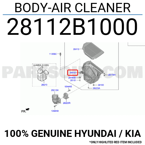 BODY-AIR CLEANER 28112B1000 | Hyundai / KIA Parts | PartSouq
