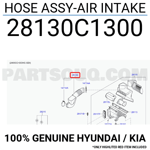 HOSE ASSY-AIR INTAKE 28130C1300 | Hyundai / KIA Parts | PartSouq