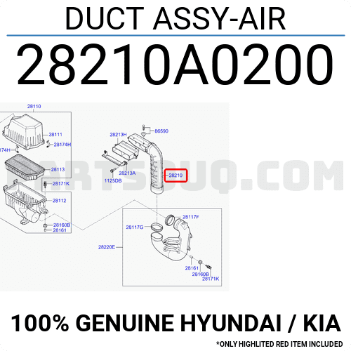 DUCT ASSY-AIR 28210A0200 | Hyundai / KIA Parts | PartSouq