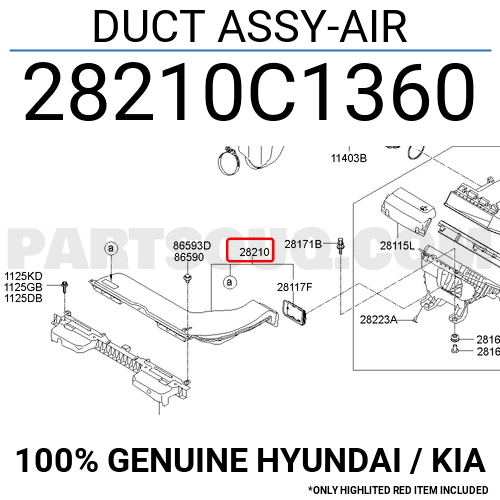 DUCT ASSY-AIR 28210C1360 | Hyundai / KIA Parts | PartSouq