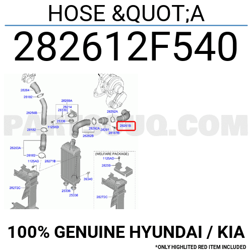 HOSE "A 282612F540 | Hyundai / KIA Parts | PartSouq
