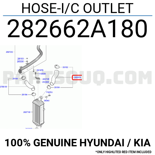 HOSE-I/C OUTLET 282662A180 | Hyundai / KIA Parts | PartSouq