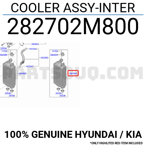 COOLER ASSY-INTER 282702M800 | Hyundai / KIA Parts | PartSouq
