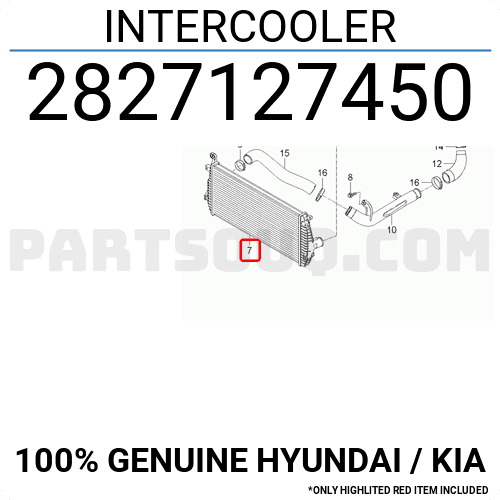 INTERCOOLER 2827127450 | Hyundai / KIA Parts | PartSouq