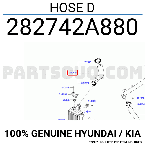 HOSE D 282742A880 | Hyundai / KIA Parts | PartSouq
