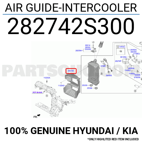AIR GUIDE-INTERCOOLER 282742S300 | Hyundai / KIA Parts | PartSouq