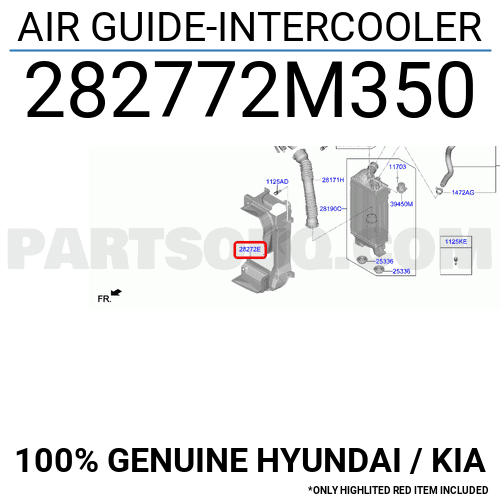 AIR GUIDE-INTERCOOLER 282772M350 | Hyundai / KIA Parts | PartSouq