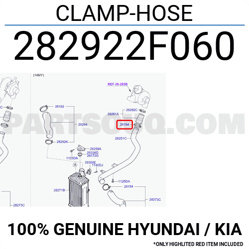 CLAMP-HOSE 282922F060 | Hyundai / KIA Parts | PartSouq