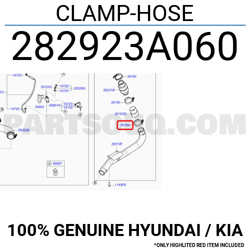 CLAMP-HOSE 282923A060 | Hyundai / KIA Parts | PartSouq