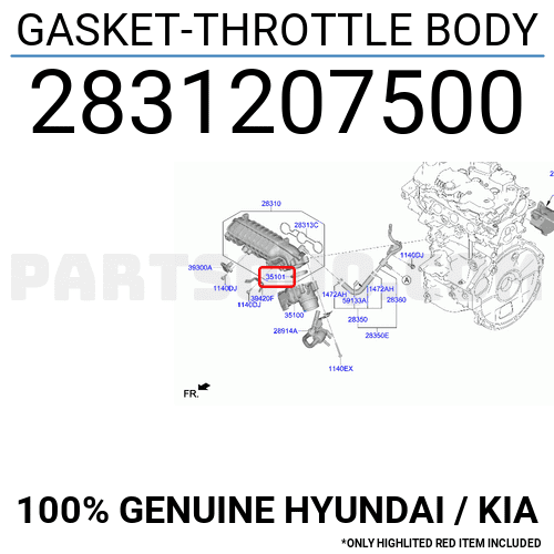 GASKET-THROTTLE BODY 2831207500 | Hyundai / KIA Parts | PartSouq