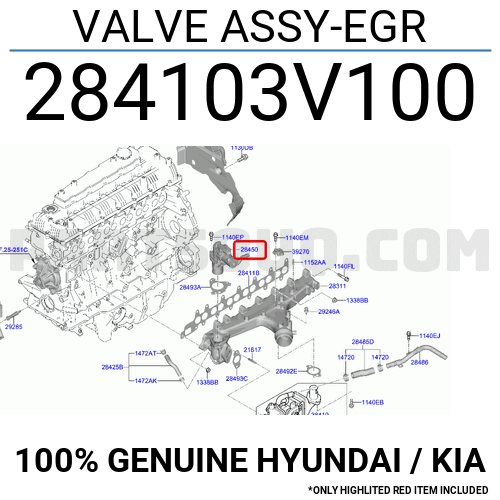 VALVE ASSY-EGR 284103V100 | Hyundai / KIA Parts | PartSouq