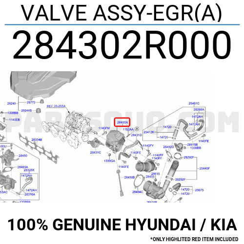 VALVE ASSY-EGR(A) 284302R000 | Hyundai / KIA Parts | PartSouq