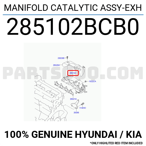 MANIFOLD CATALYTIC ASSY-EXH 285102BCB0 | Hyundai / KIA Parts | PartSouq
