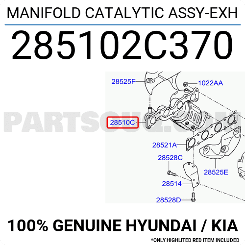 MANIFOLD CATALYTIC ASSY-EXH 285102C370 | Hyundai / KIA Parts | PartSouq