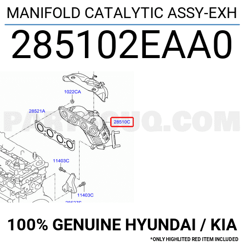 MANIFOLD CATALYTIC ASSY-EXH 285102EAA0 | Hyundai / KIA Parts | PartSouq