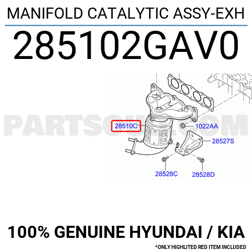 MANIFOLD CATALYTIC ASSY-EXH 285102GAV0 | Hyundai / KIA Parts | PartSouq