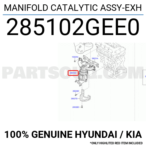 MANIFOLD CATALYTIC ASSY-EXH 285102GEE0 | Hyundai / KIA Parts | PartSouq